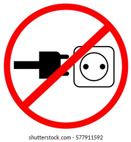 Prohibited Sign No Charging Isolated On Stock Vector (Royalty Free ...