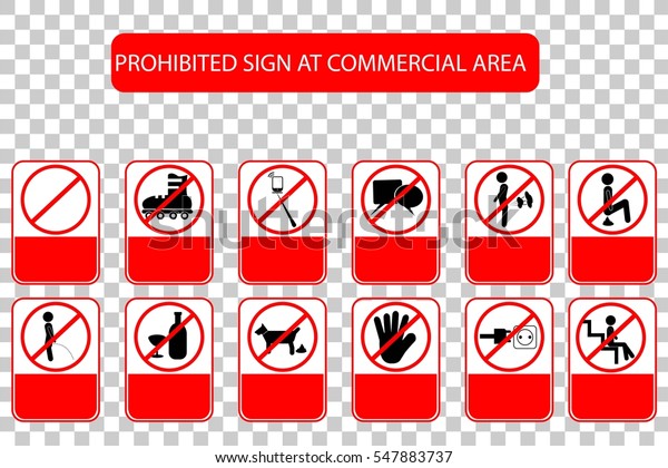 Prohibited Sign Recreation Area Transparent Effect Stock Vector ...