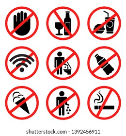 Set Popular Signs Public Places Vector Stock Vector (Royalty Free ...