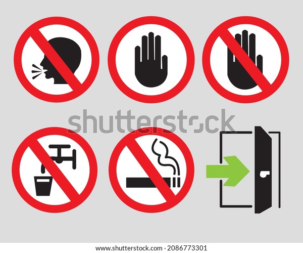 Prohibited Signs Stop Talking Stop Sign Stock Vector (Royalty Free ...