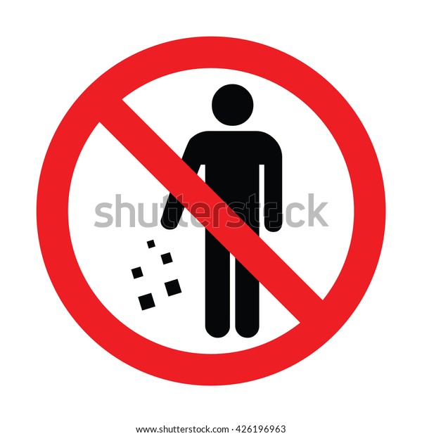 Prohibiting Sign Littering Littering Sign Vector Stock Vector (Royalty ...