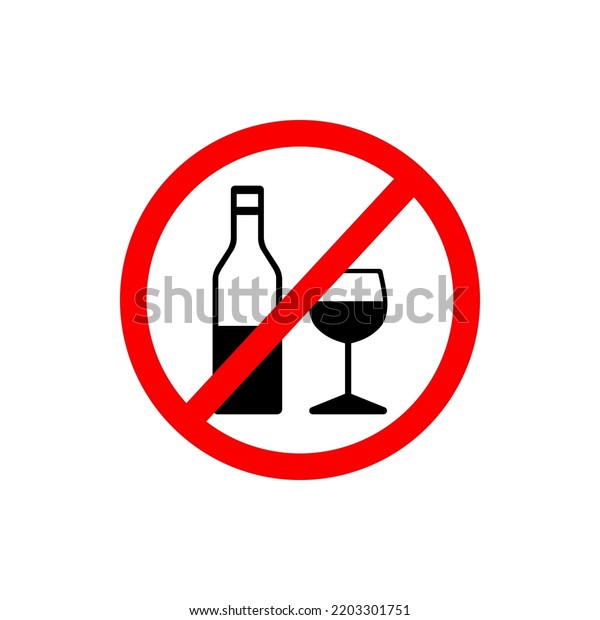 Prohibition Alcohol Sign Prohibition Alcohol Symbol Stock Vector ...