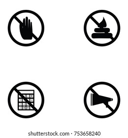 Prohibition Icon Set Stock Vector (Royalty Free) 753658240 | Shutterstock