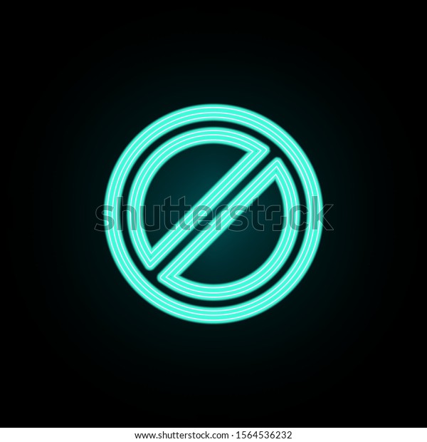 Prohibition Neon Icon Simple Thin Line Stock Vector (Royalty Free ...