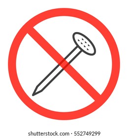 Prohibition Red Circle No Nails Ban Stock Vector (Royalty Free ...