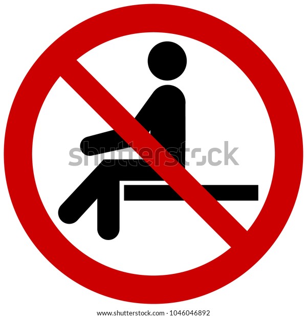 Prohibition Sign Vector No Sitting Do Stock Vector (Royalty Free ...
