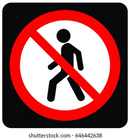 Do Not Walk Caution Warn Symbol Stock Vector (Royalty Free) 1145962850 ...