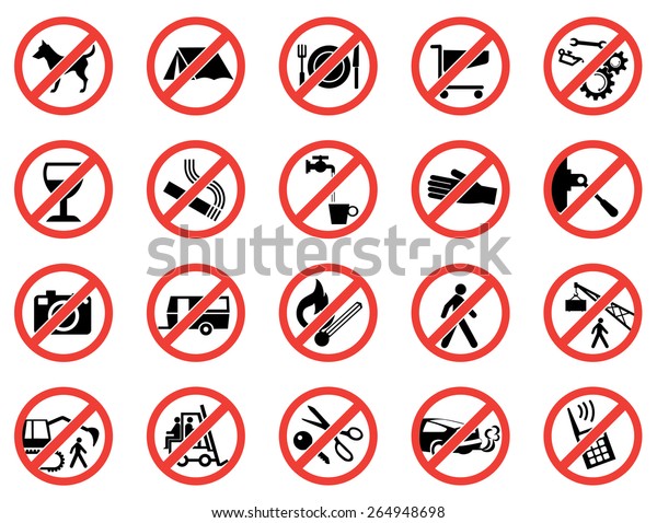 Prohibition Signs Set Vector Illustration Stock Vector (Royalty Free ...