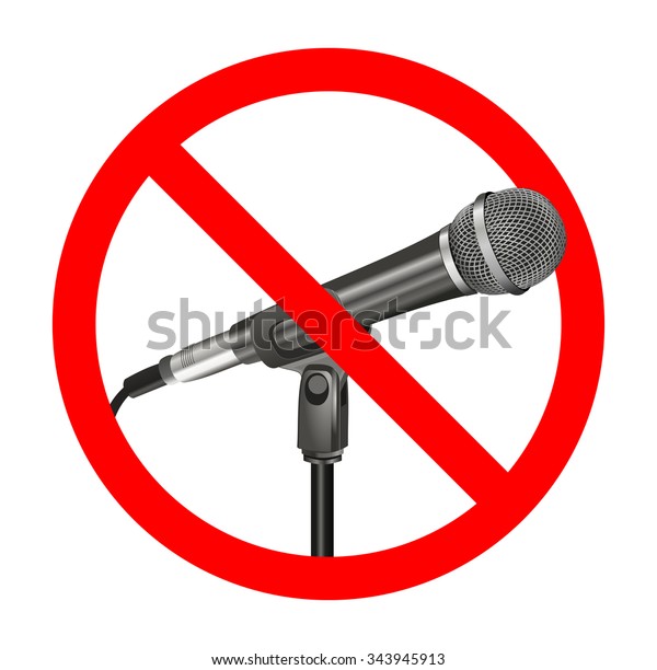 Prohibition Symbol Concept Round Microphone Forbidden Stock Vector ...