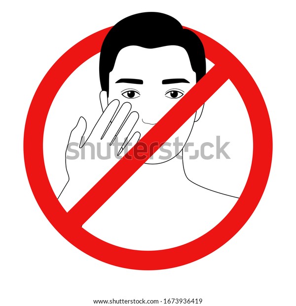 Prohibition Touching Face Red Stop Sign Stock Vector (Royalty Free ...