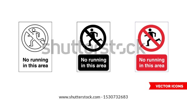 Prohibitory Sign No Running Area Icon: เวกเตอร์สต็อก (ปลอดค่าลิขสิทธิ์ ...