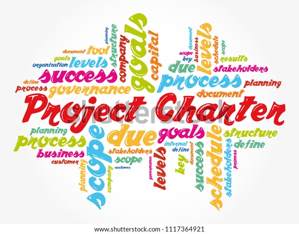 Project Charter Word Cloud Collage Business: vector de stock (libre de ...