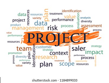Project Collage Words Vector Illustration 스톡 벡터(로열티 프리) 1184899033 ...