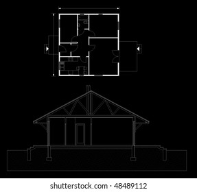 Project House On Black Background Stock Vector (Royalty Free) 48489112 ...