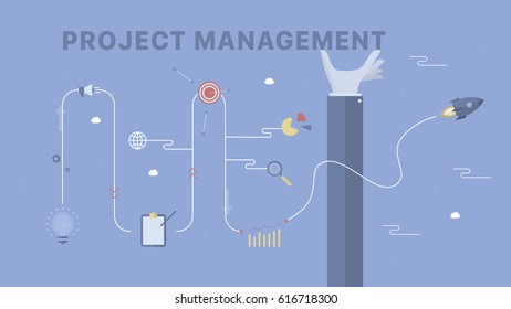Project Management Background Concept Business Vector Stock Vector ...