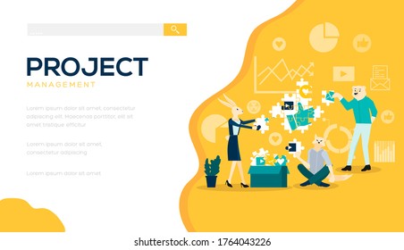 Project Management Background Modern Illustration Slider Stock Vector ...