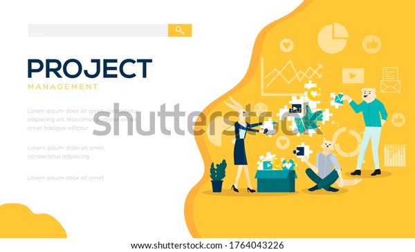 Project Management Background Modern Illustration Slider Stock Vector ...