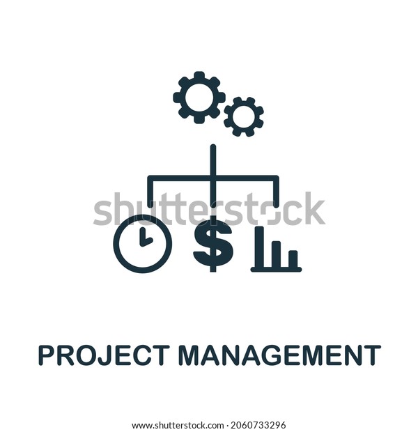 Icono de Administración de proyectos. Signo: vector de stock (libre de ...