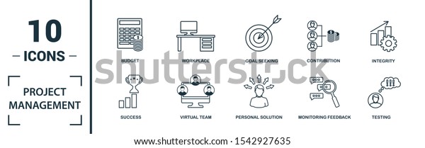 Project Management Icon Set Include Creative Stock Vector (Royalty Free ...