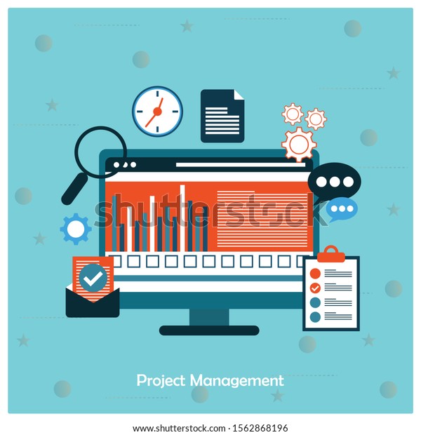 Project Management Illustration Flat Design Stock Vector (Royalty Free ...