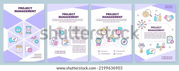 Project Management Purple Brochure Template Development Stock Vector ...