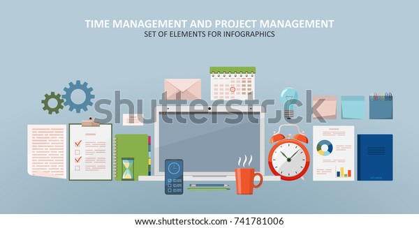 Project Management Time Management Concept Planning Stock Vector ...