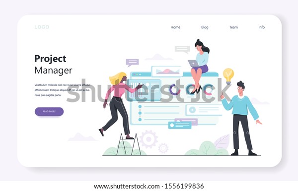 Project Management Web Banner Concept Idea 库存矢量图（免版税）1556199836 ...