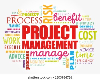 Project Management Word Cloud Collage Business Stock Vector (Royalty ...