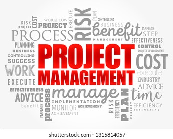 Project Management Word Cloud Collage Business Stock Vector (Royalty ...