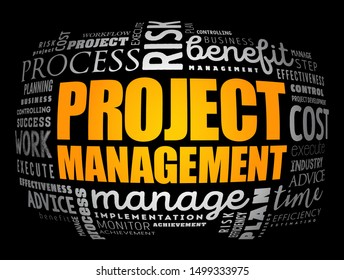 Project Management Word Cloud Collage Business Stock Vector (Royalty ...