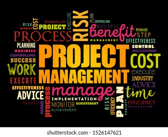 Project Management Word Cloud Collage Business Stock Vector (Royalty ...