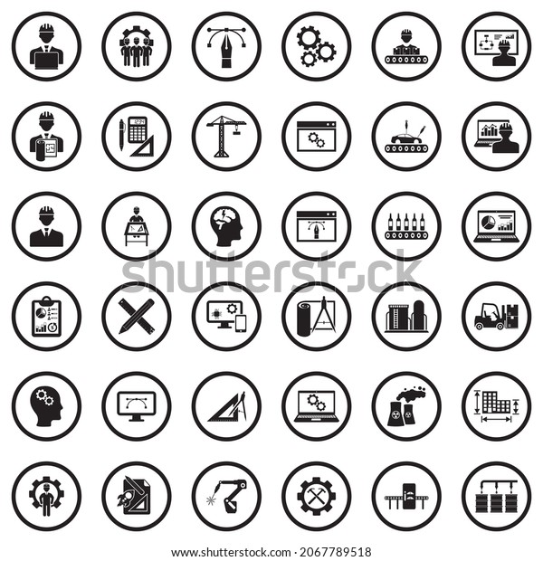 Project Manager Icons Black Flat Design Stock Vector (Royalty Free ...