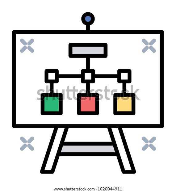 Project Planning Diagram Easel Planning Colored Stock Vector (Royalty ...