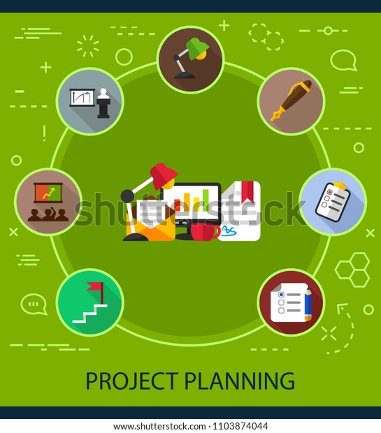 Project Planning Flat Icons Concept Vector Stock Vector (Royalty Free ...