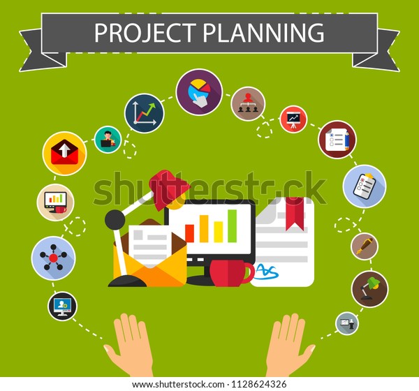 Project Planning Flat Icons Concept Vector Stock Vector (Royalty Free ...