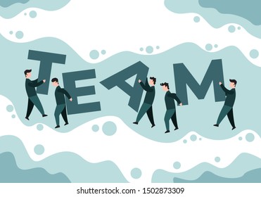Project Teamwork Concept Illustration Business People Stock Vector ...