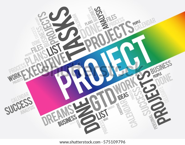 Project Word Cloud Collage Business Concept Stock Vector (Royalty Free ...