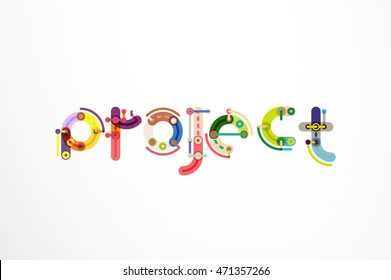 Project Word Letter Banner Thin Line Stock Vector (Royalty Free ...