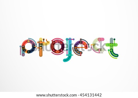 Project Word Letter Banner Thin Line Stock Vector (Royalty Free ...