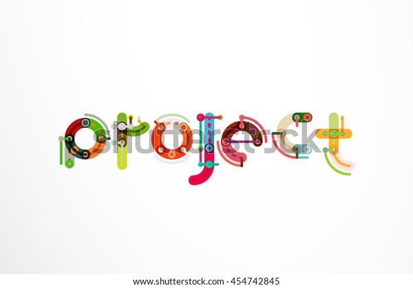 Project Word Letter Banner Thin Line Stock Vector (Royalty Free) 454742845