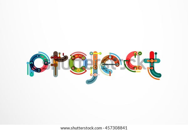 Project Word Letter Banner Thin Line Stock Vector (Royalty Free) 457308841