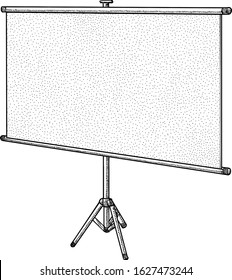 Projection Screen Illustration Drawing Engraving Ink: เวกเตอร์สต็อก ...