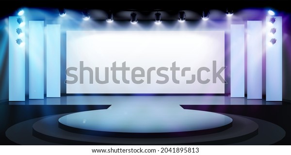 Projection Screen On Stage Free Space Stock Vector (Royalty Free ...