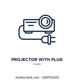 Projector Plug Icon Cinema Collection Thin Stock Vector (Royalty Free ...