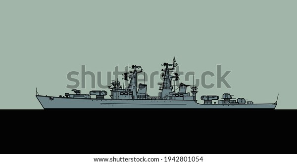Projekt 58 Kynda Class Cruiser Soviet: เวกเตอร์สต็อก (ปลอดค่าลิขสิทธิ์ ...