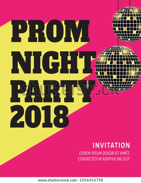 Prom Night Party Background Poster Flyer 库存矢量图（免版税）1056416798 ...