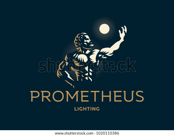 Prometheus Holds Light His Hand Vector Stock Vector (Royalty Free ...