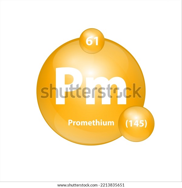 Promethium Pm Icon Structure Chemical Element Stock Vector (Royalty ...
