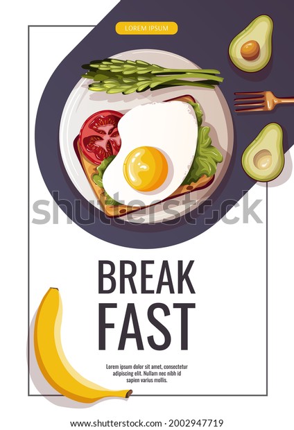 Promo Flyer Toast Scrambled Egg Tomato Stock Vector (Royalty Free ...
