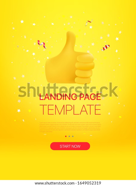 Promo Landing Page Template Mockup Presentation Stock Vector (Royalty ...